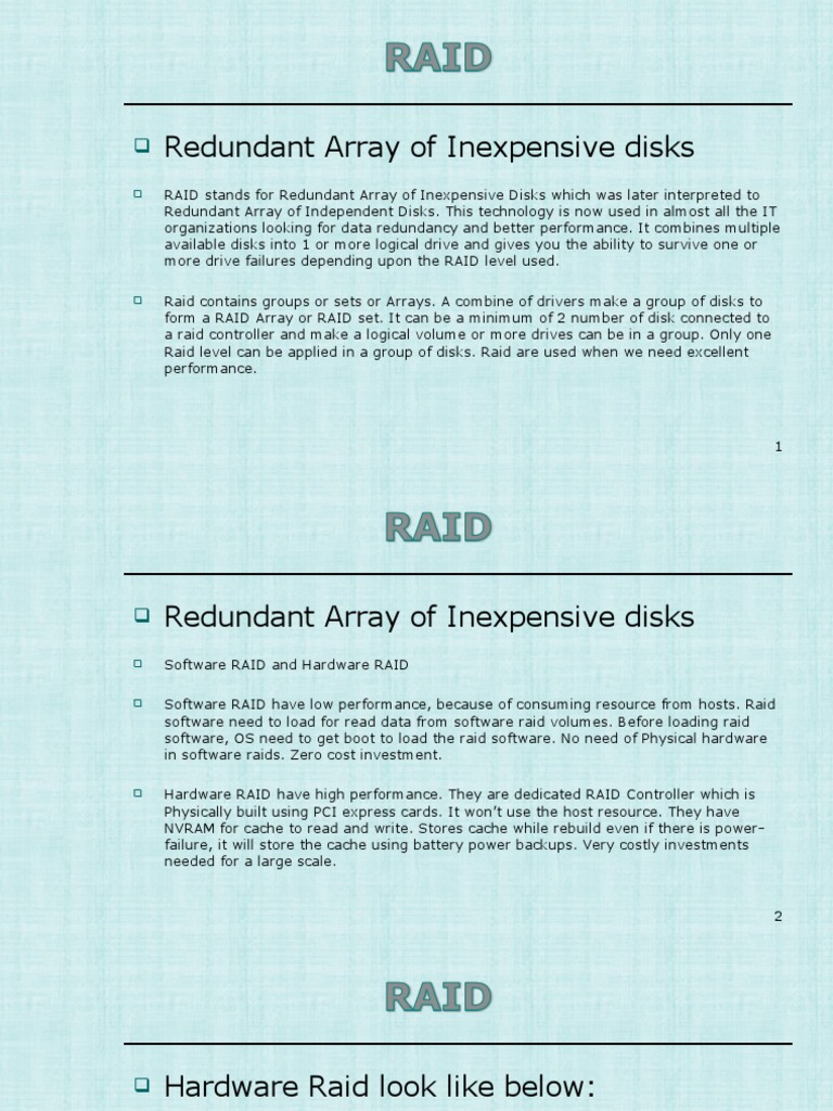5.1 Raid | PDF | Hard Disk Drive | Computer Architecture