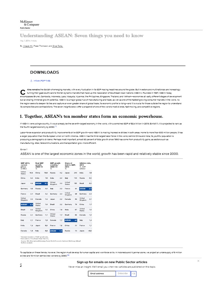 Understanding ASEAN - Seven Things You Need To Know - McKinsey | PDF ...