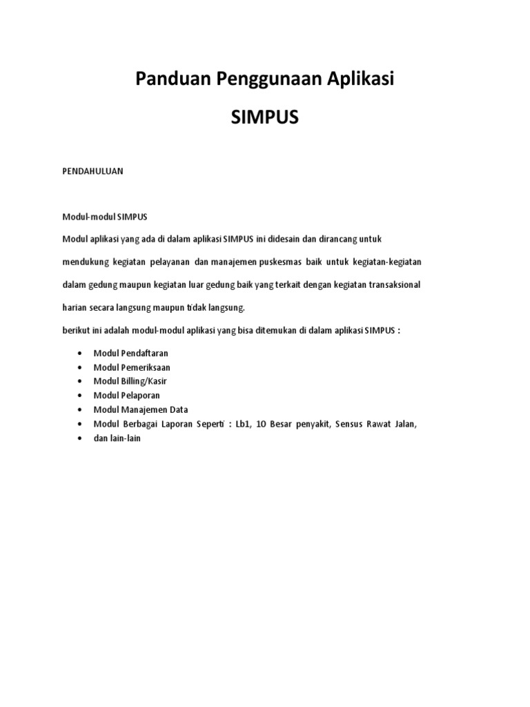 Manual Book Simpus | PDF