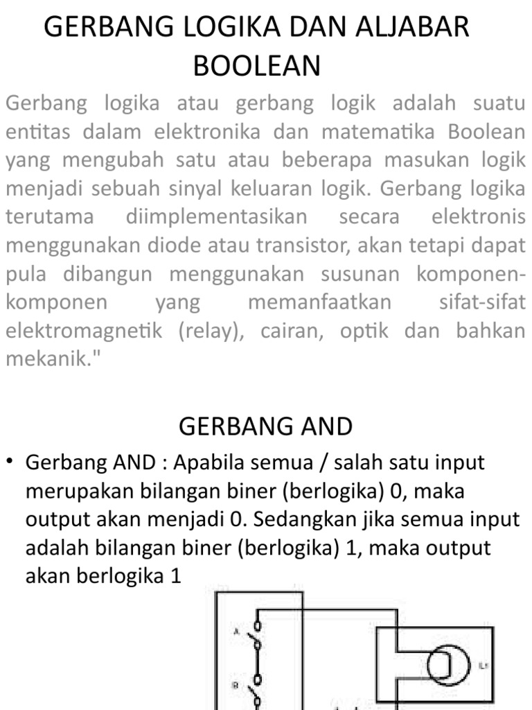 Gerbang Logika Dan Aljabar Boolean | PDF