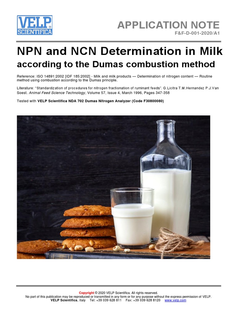 NPN and NCN Determination in Milk: Application Note | PDF | Milk ...