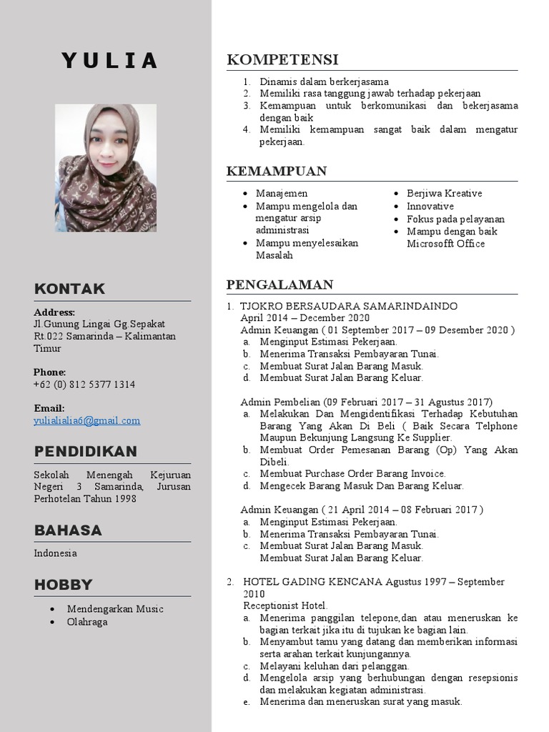 Resume CV Yulia | PDF