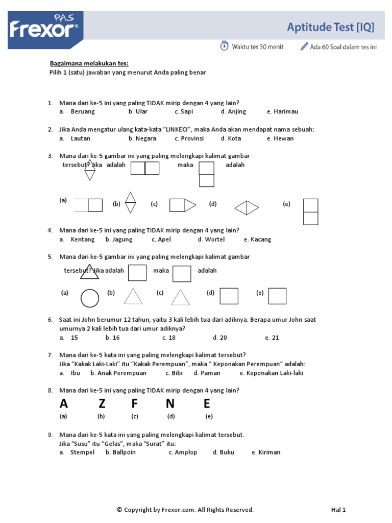 Lembar Soal Attitude Test | PDF
