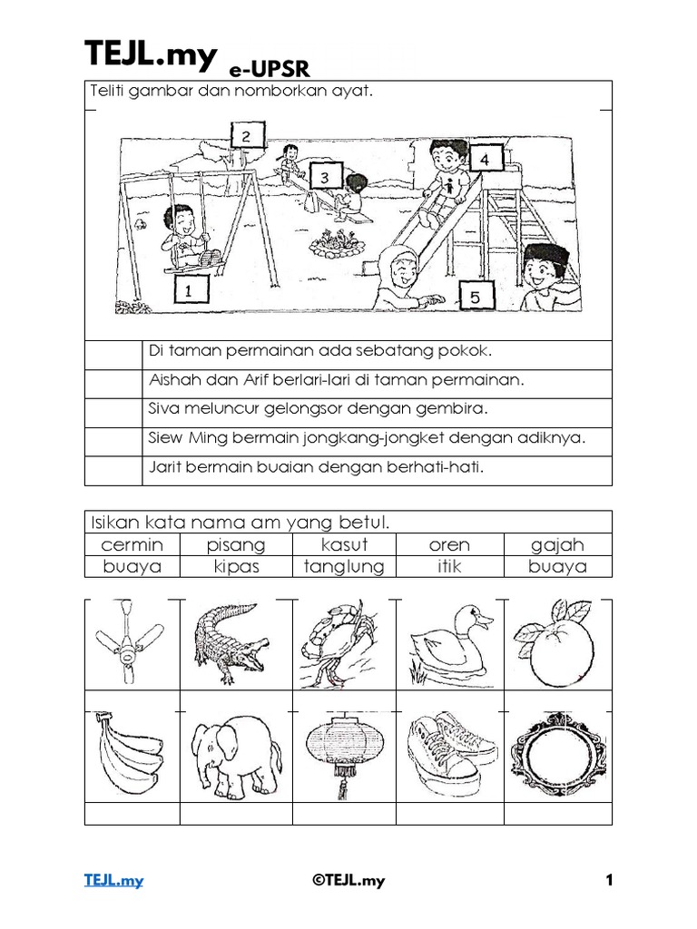 BM Tahun 1 - Latihan 1 | PDF