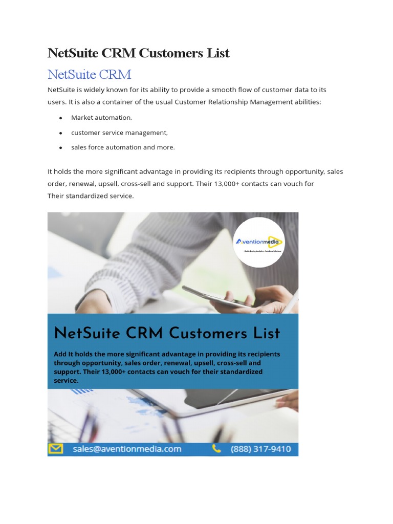 NetSuite CRM Customers List | PDF