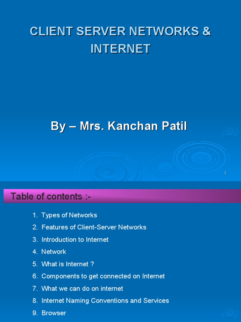 Client Server Networks & Internet | PDF | Internet Access | Internet & Web