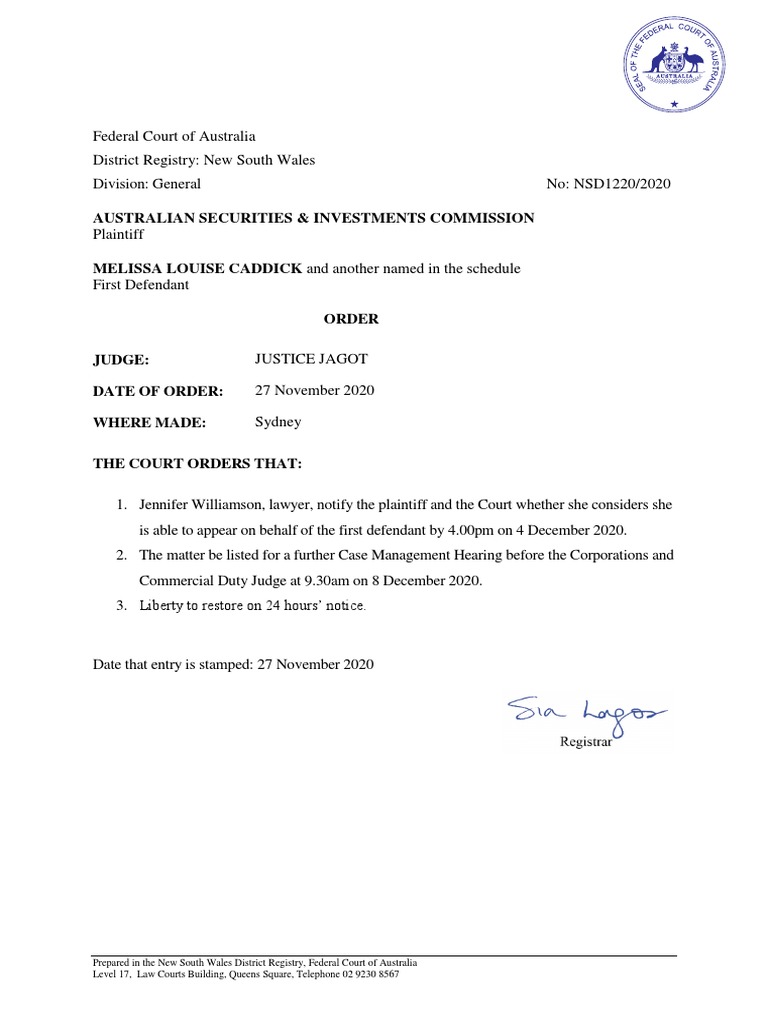 Australian Securities & Investments Commission | PDF