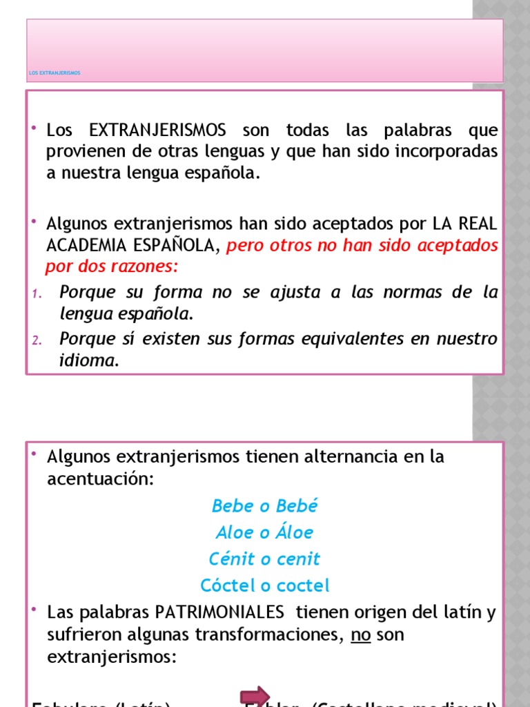 Los Extranjerismos | PDF | Comunicación humana | Lingüística
