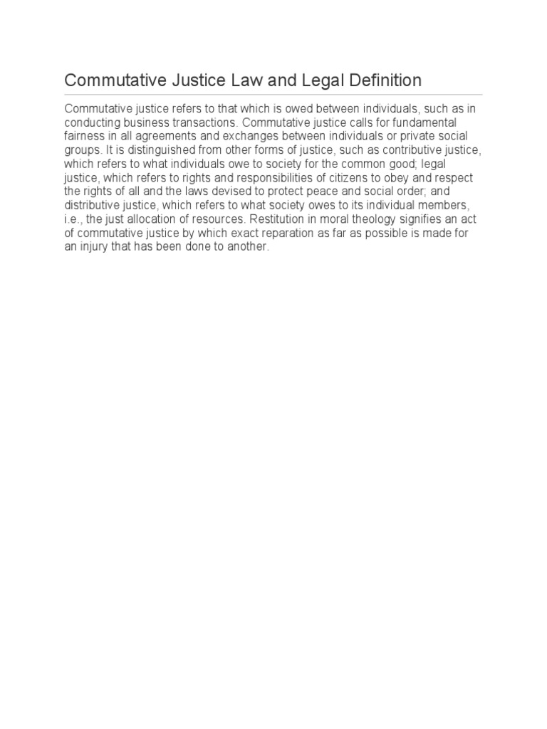 Commutative Justice | PDF