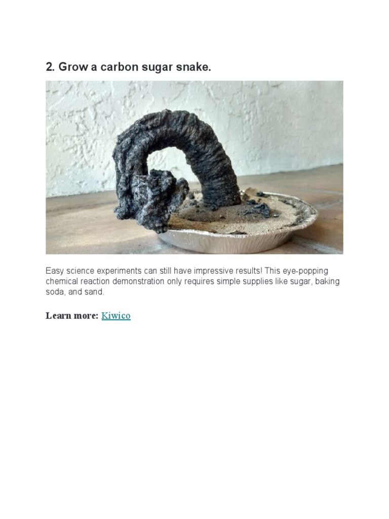 Carbon Sugar Snake Experiment Guide | PDF