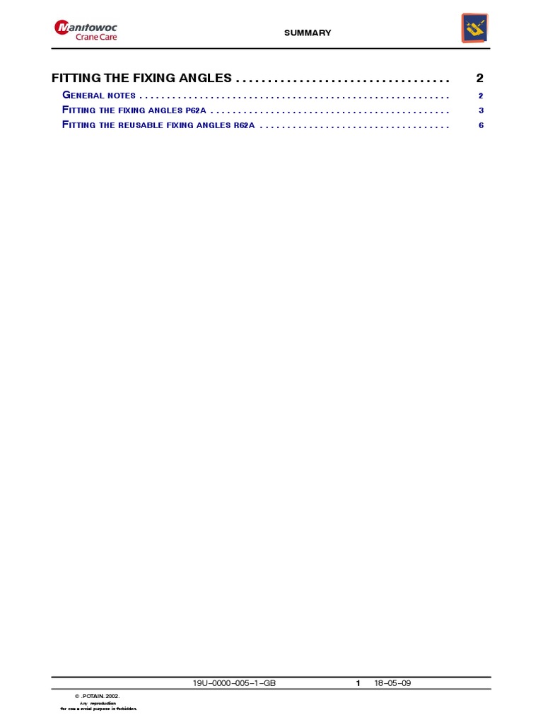 Crane Fixing Angle Guide | PDF | Crane (Machine) | Equipment