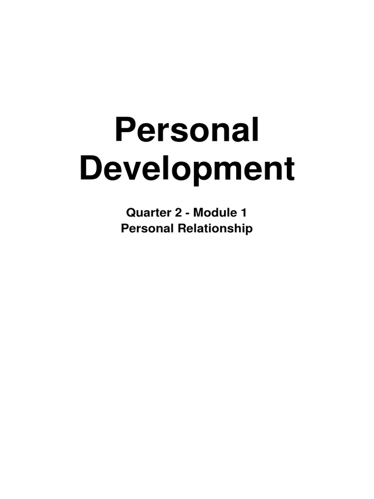 Personal Development 2nd Quarter Module 1 | PDF | Love | Friendship