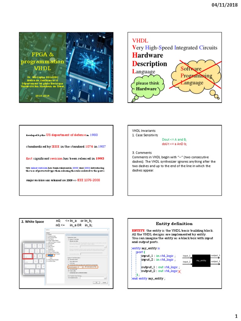 Ardware Escription Fpga And Programmation Vhdl Pdf Vhdl Computer Programming 