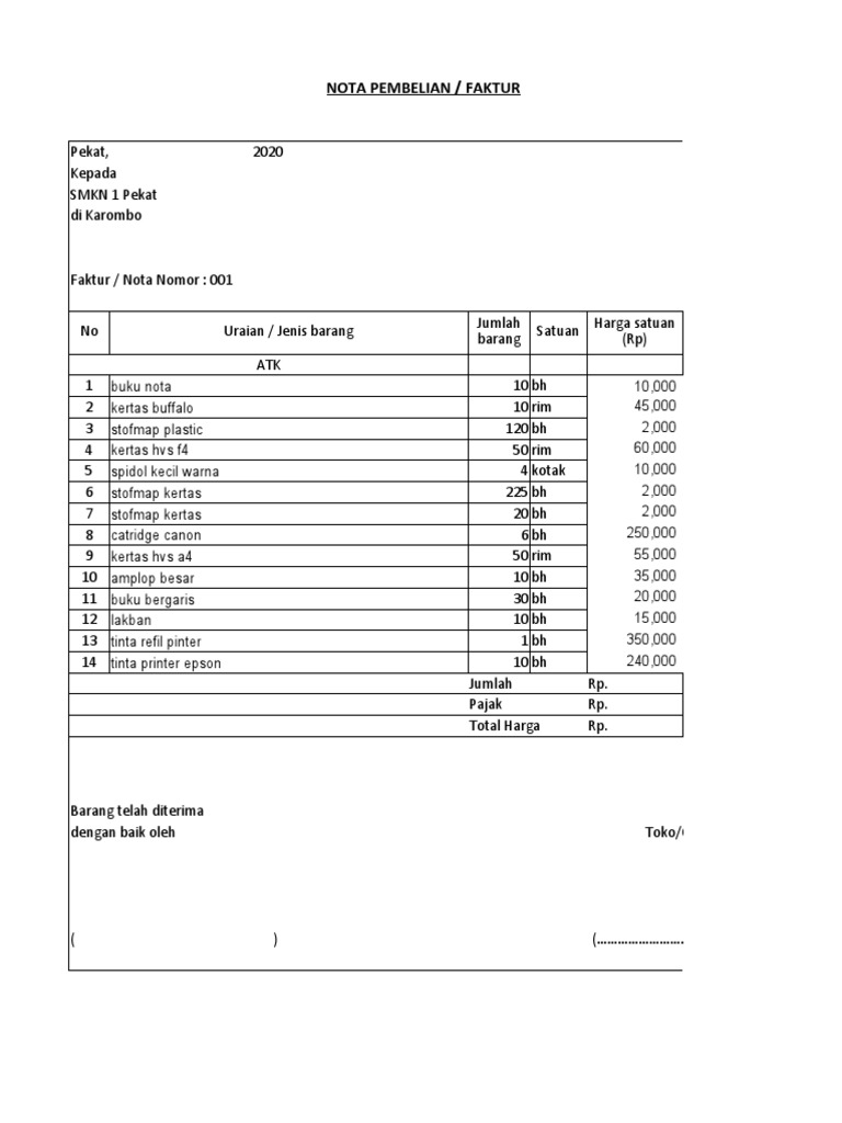 Faktur Pembelian | PDF