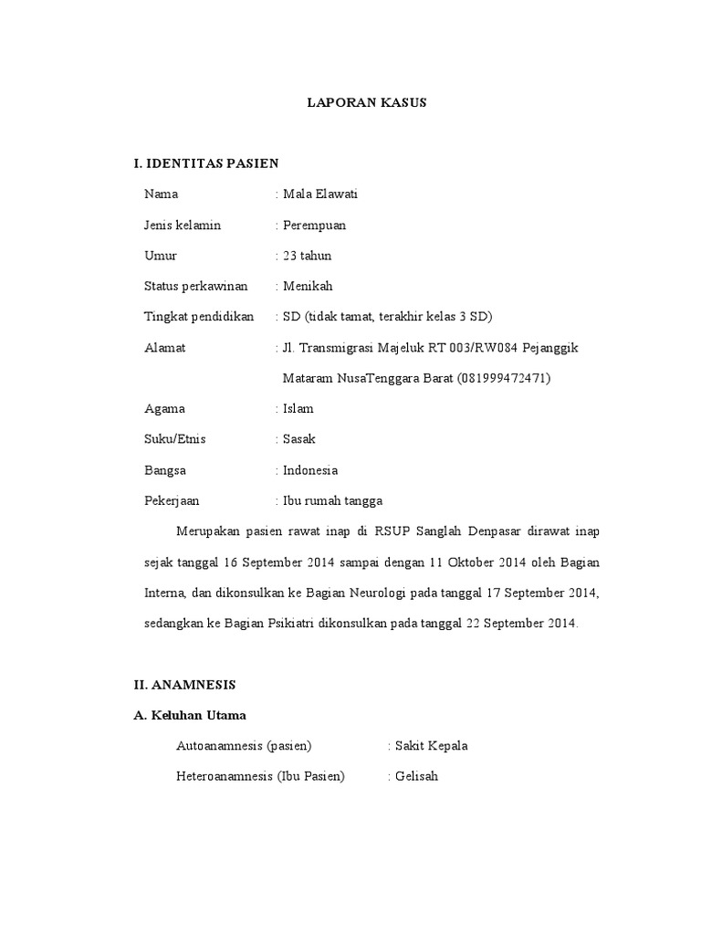 Kasus SLE dan Gangguan Psikologis Pasien | PDF