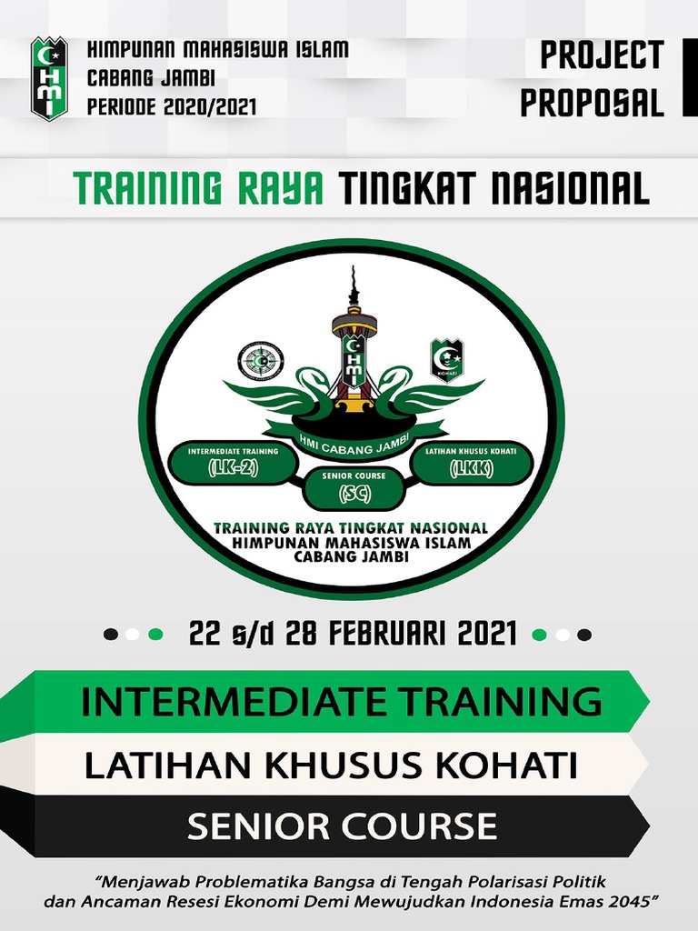 Proposal Training Raya Tingkat Nasional HMI Cabang Jambi Tahun 2021 | PDF | Karier & Perkembangan