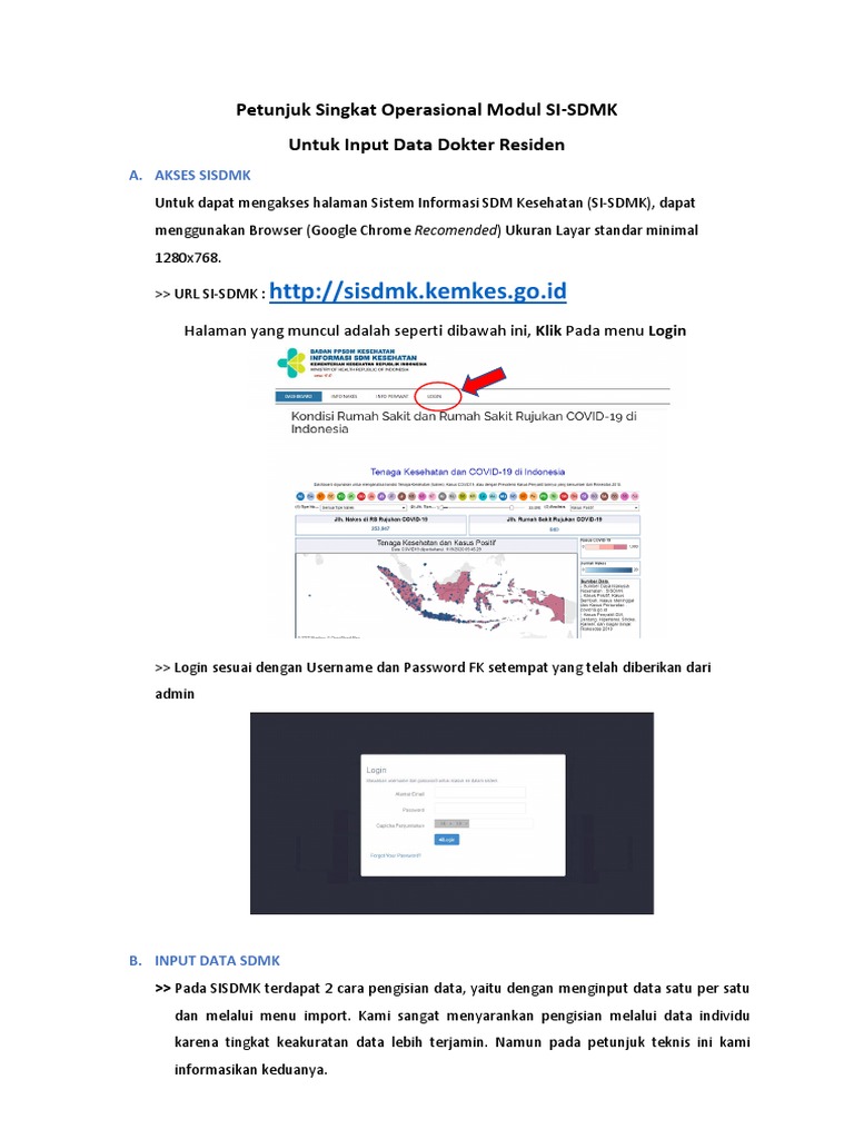 Panduan Input Data Dokter Residen SI-SDMK | PDF