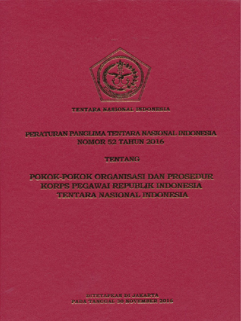 Perpang Tni No. 52 Tahun 2016 1 | PDF