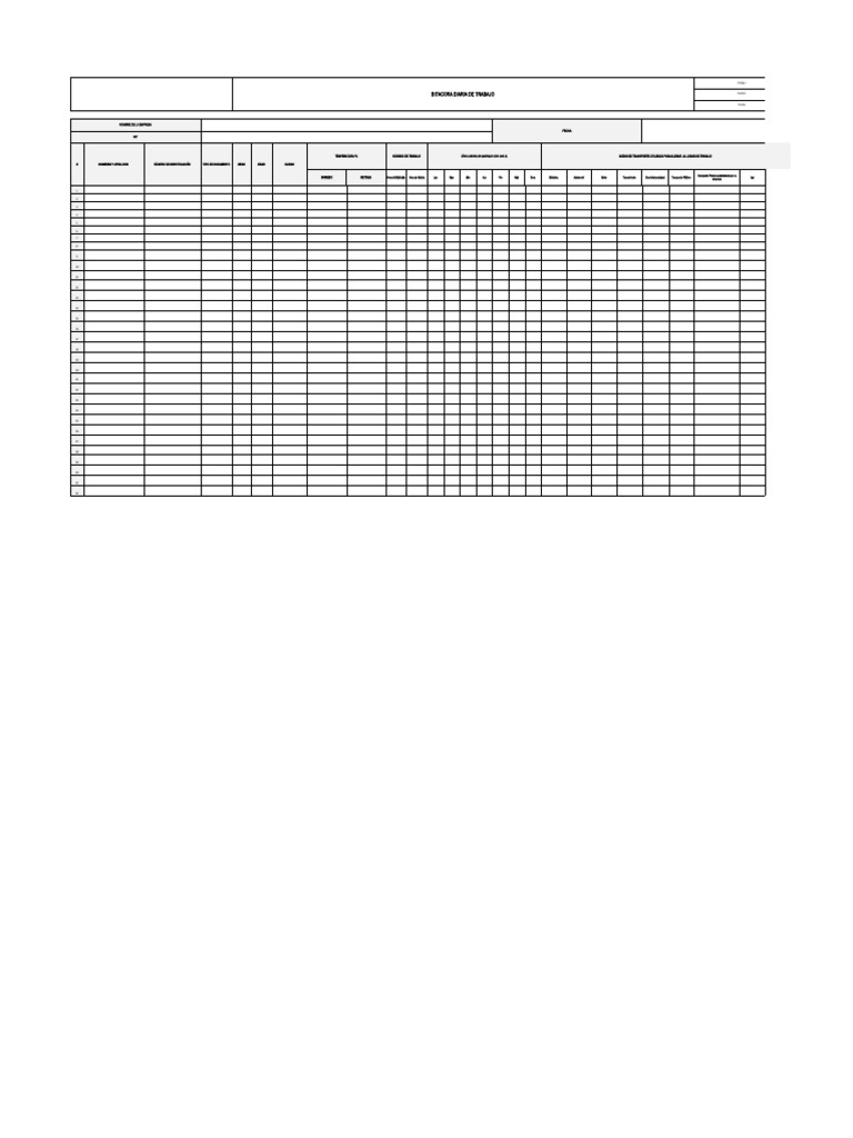 Formato Bitacora de Temperatura y Control Diario Rest | PDF | Transporte