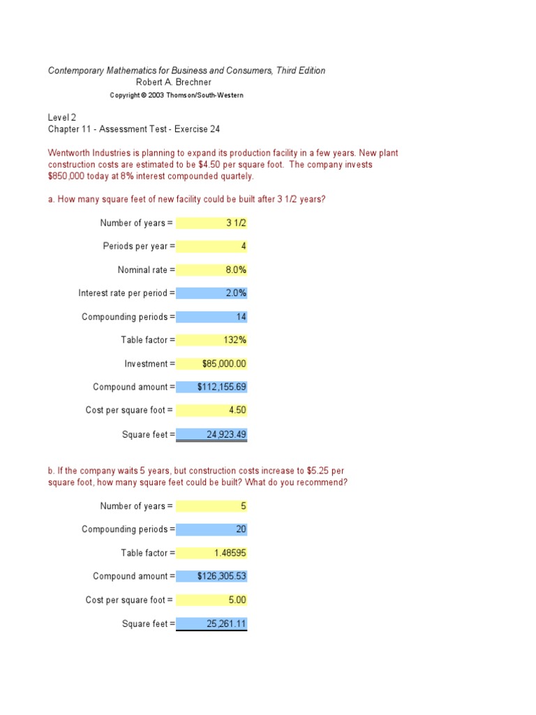 Contemporary Mathematics For Business and Consumers, Third Edition | PDF