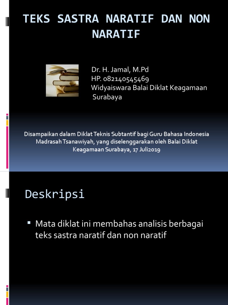 Teks Sastra Naratif Dan Non Naratif | PDF | Seni & Disiplin Bahasa