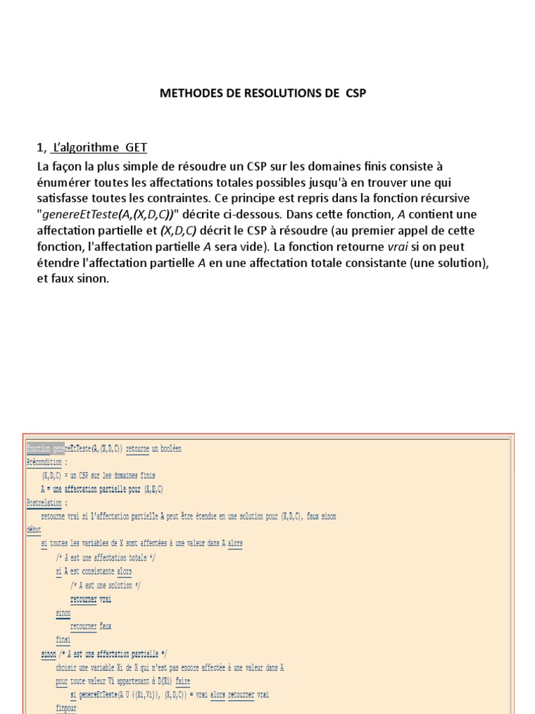 Methodes de Resolutions de CSP2 | PDF | Filtre (électronique) | Fonction (Mathématiques)