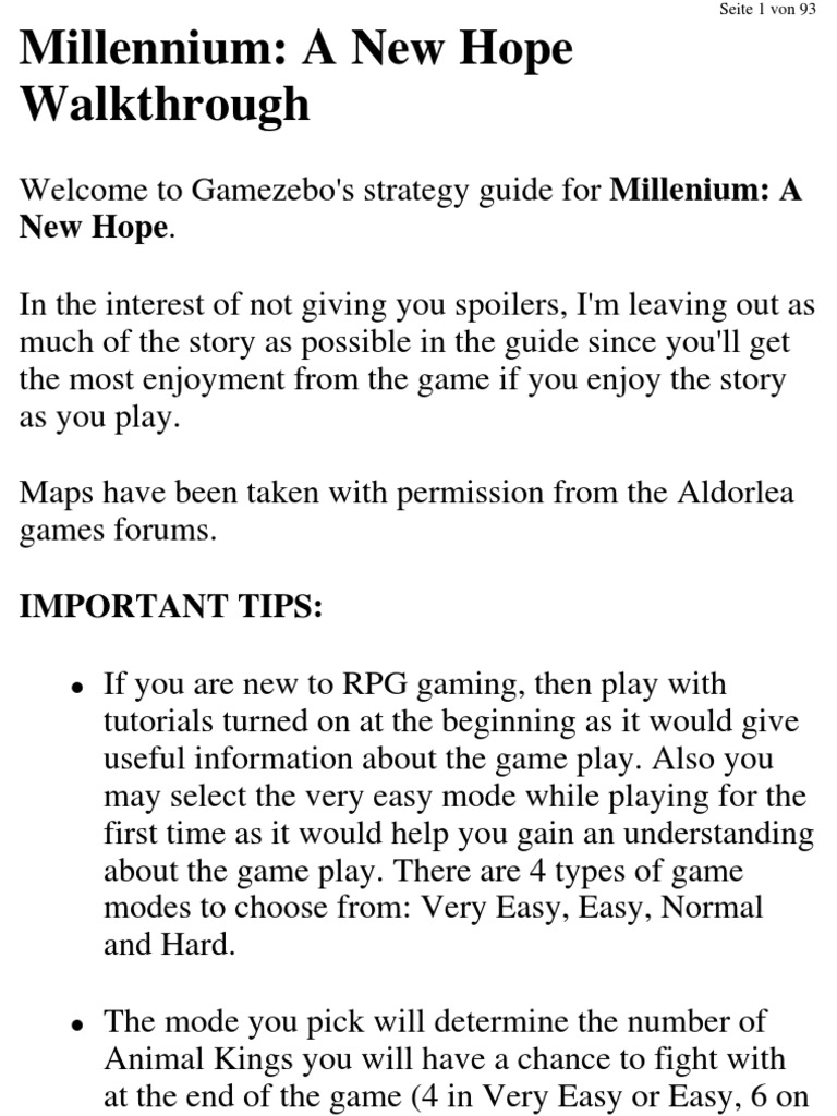 Millenium - A New Hope | PDF | Leisure