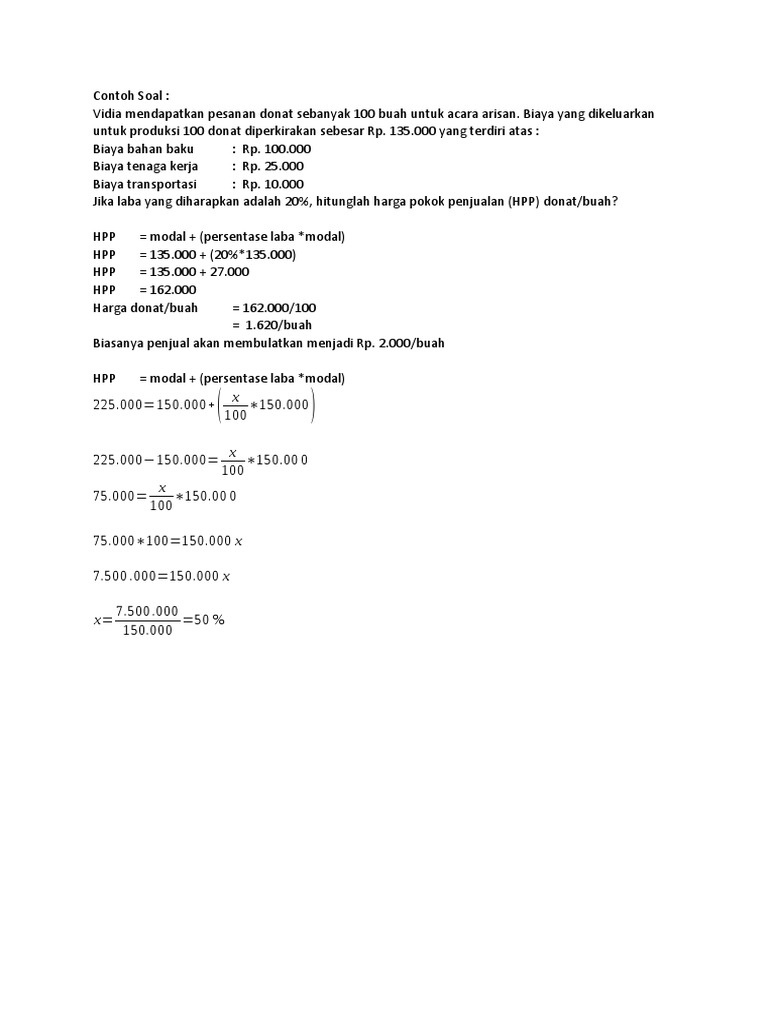 Contoh Soal HPP | PDF