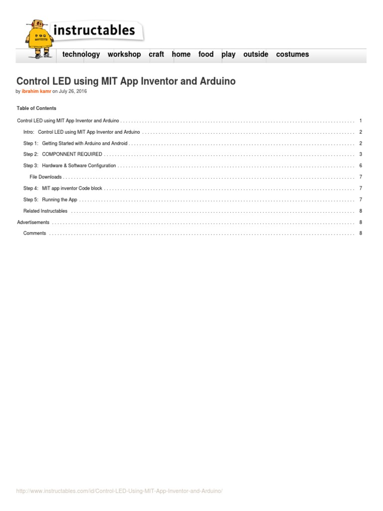 Control Led Using Mit App Inventor And Arduino Pdf Arduino Mobile App 5587