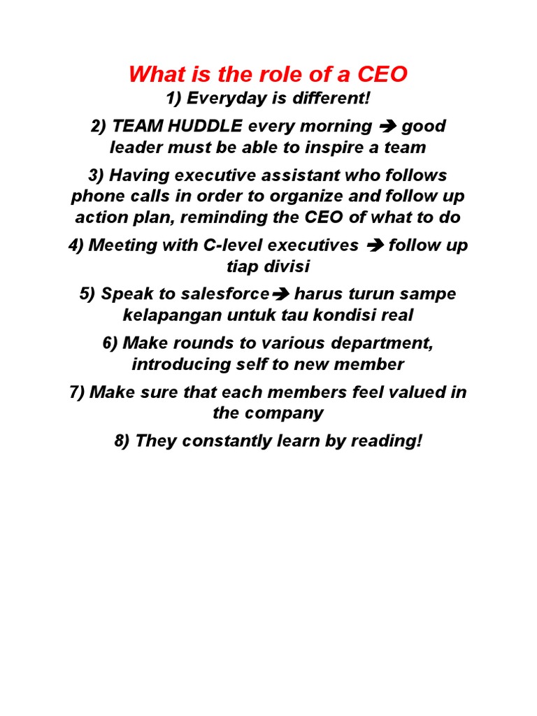 What Is The Role of A CEO | PDF