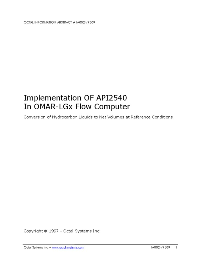 Api 2540 | PDF | Density | Gases