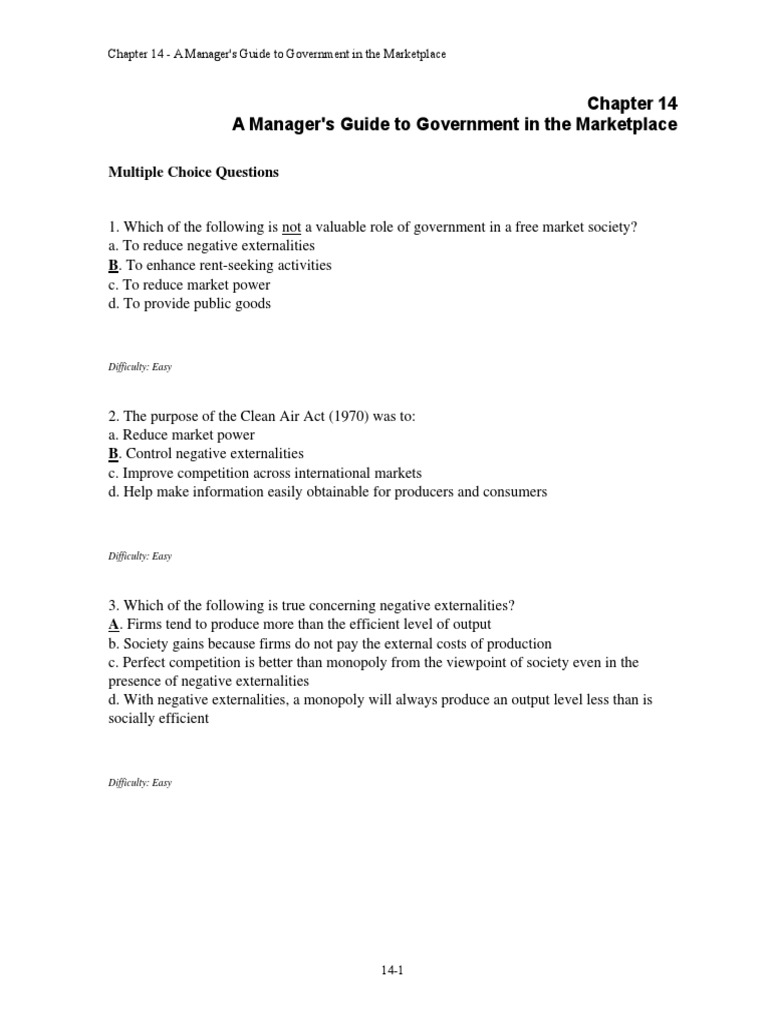 A Guide to the Role of Government in Correcting Market Failures and ...