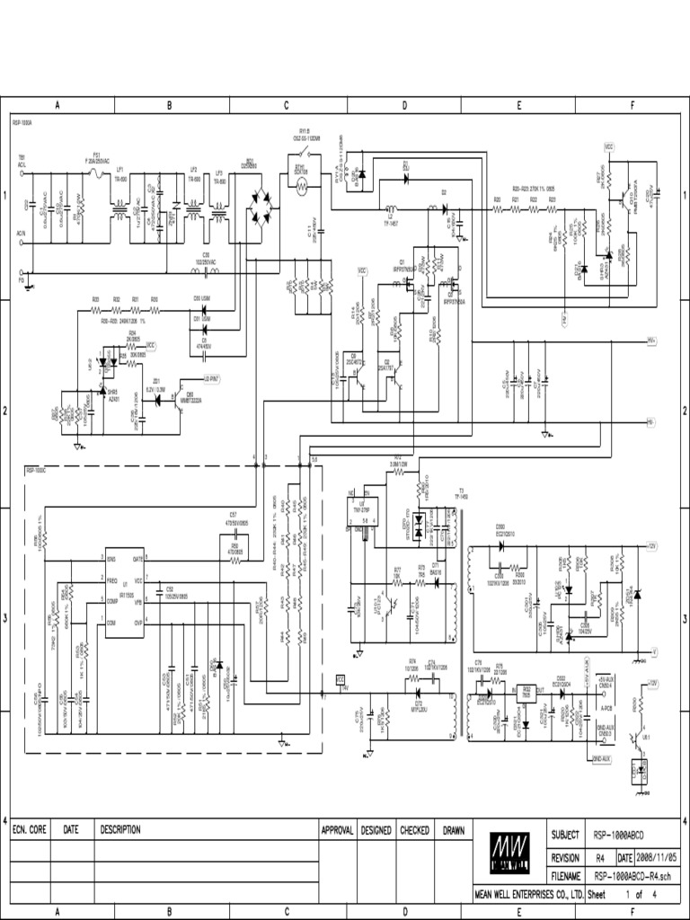 RSP-1000 Power Supply Schematic | PDF