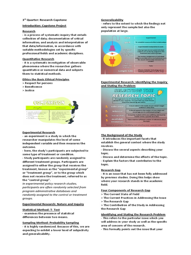 3rd Quarter Research Capstone | PDF | Experiment | Sampling (Statistics)