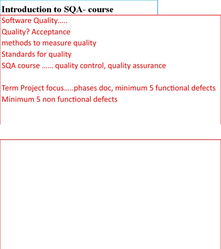 Lesson 1 Intro To SQA | PDF | Computers