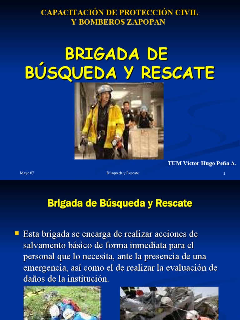 Brigada de Busqueda y Rescate | PDF | Búsqueda y rescate | Rescate