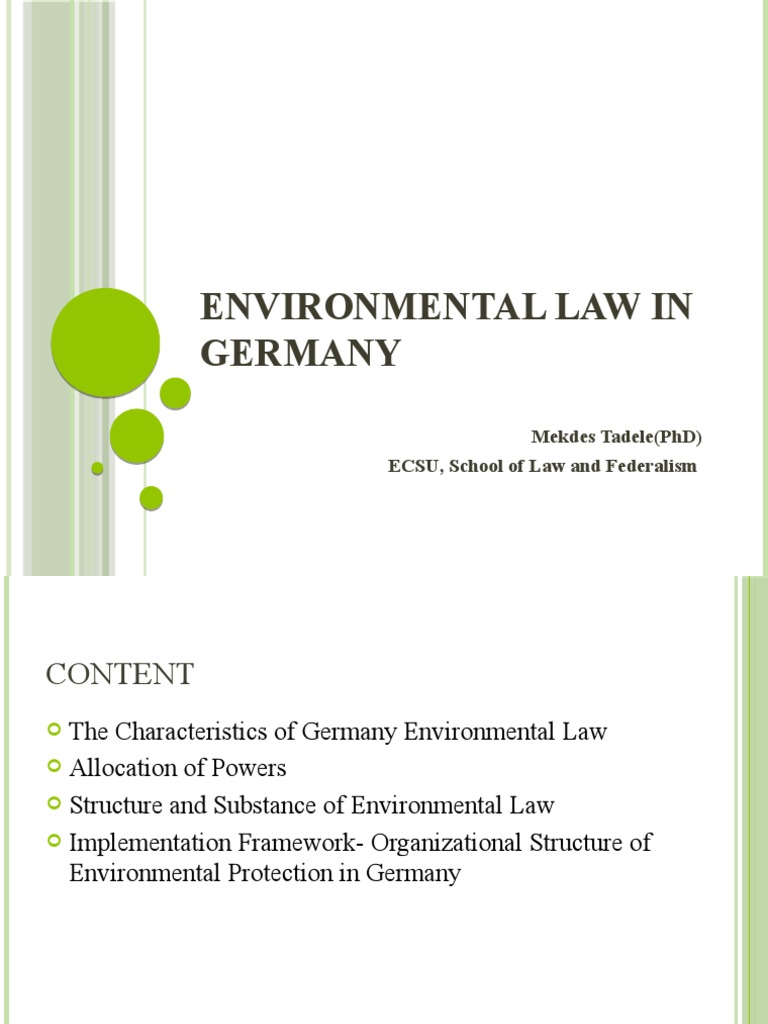 Environmental Law in Germany | PDF | Environmental Law | Environmental ...