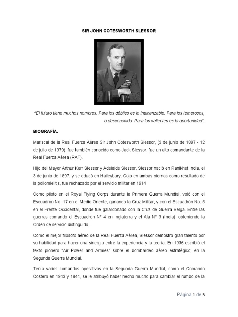 Legado de Sir John Slessor en la RAF | PDF | fuerza Aérea Royal | Apoyo ...