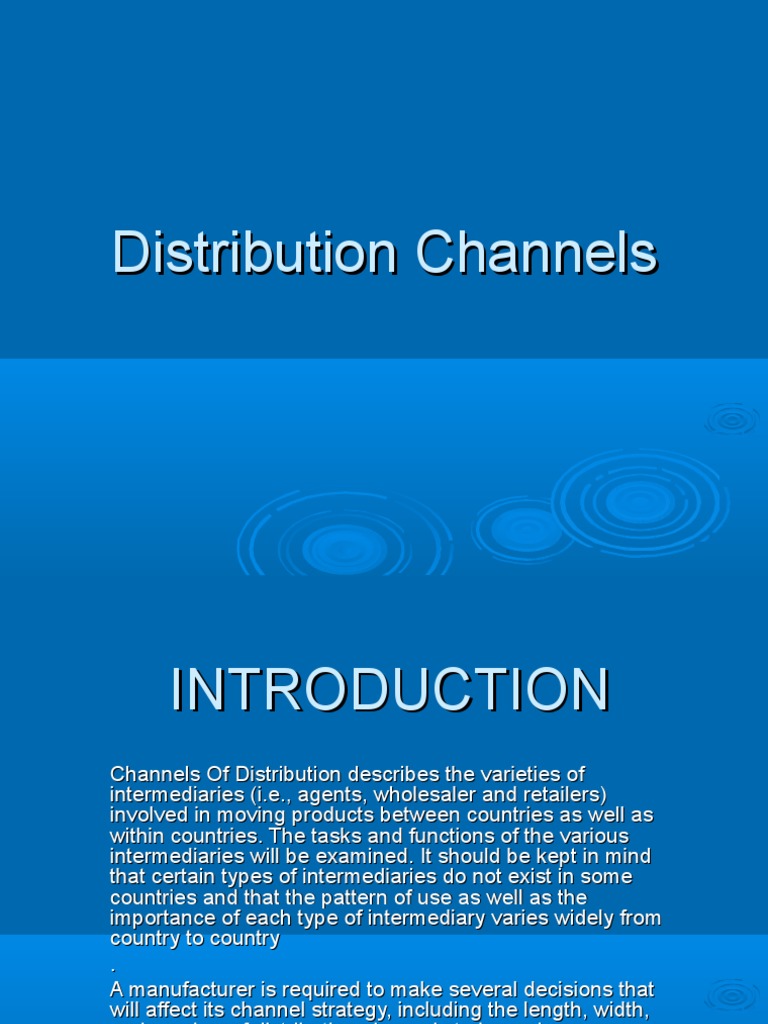 Distribution Channels | PDF | Retail | Marketing