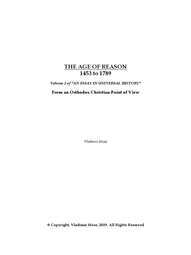 The Age of Reason | PDF | Humanism | Eastern Orthodox Church