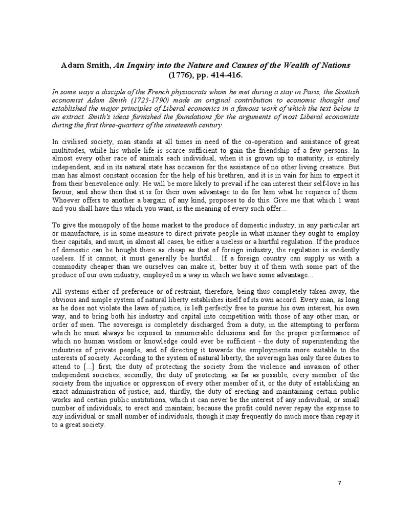 Adam Smith's Economic Principles Explained | PDF | Adam Smith | The ...