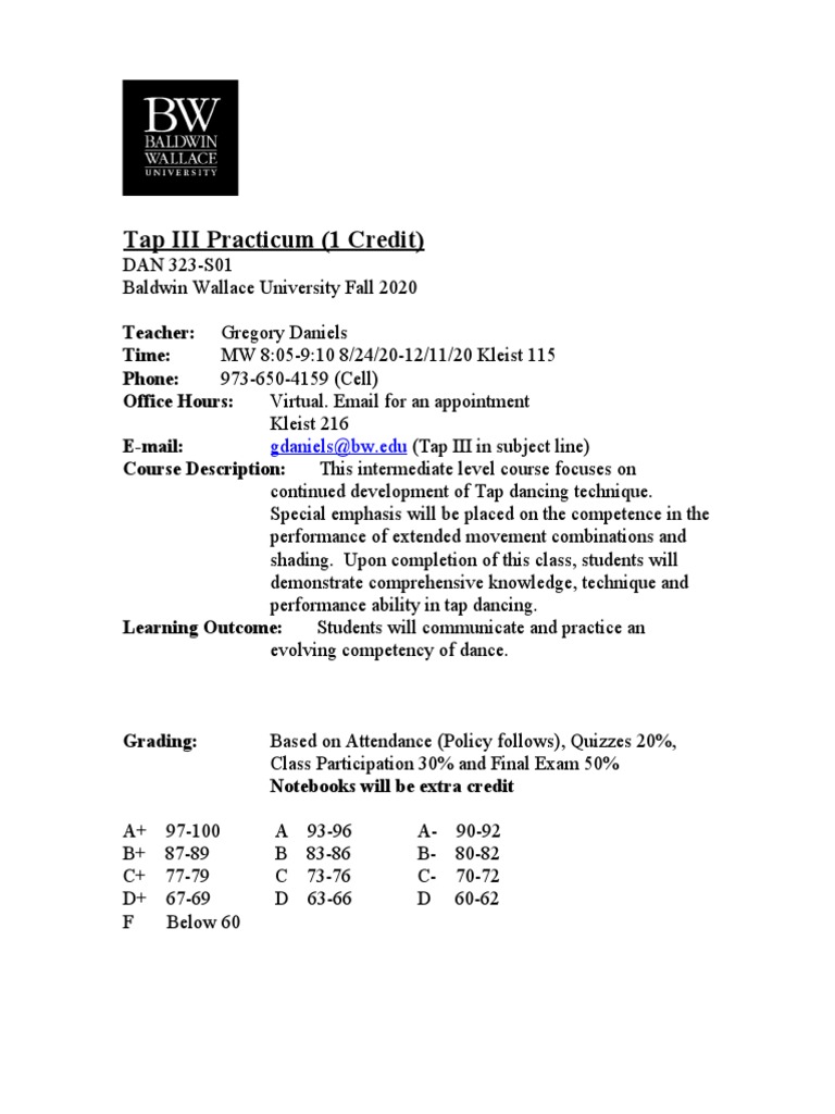 Tap III Syllabus 2020 | PDF | Final Examination | Test (Assessment)
