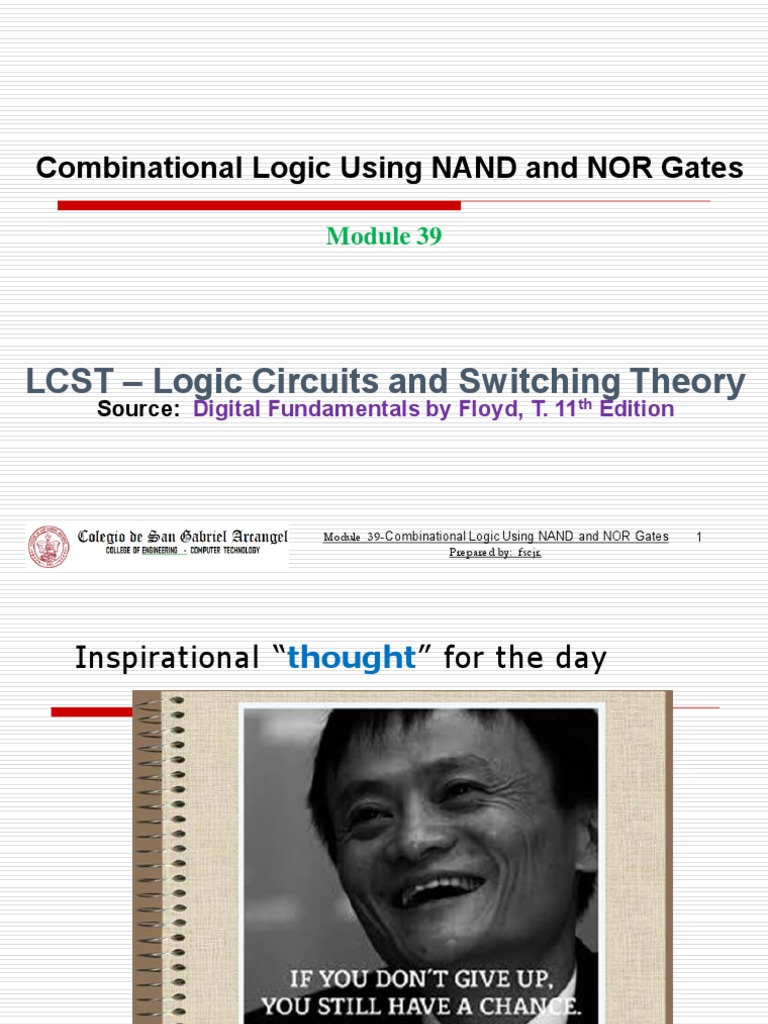 LCST - Logic Circuits and Switching Theory | PDF | Logic Gate ...