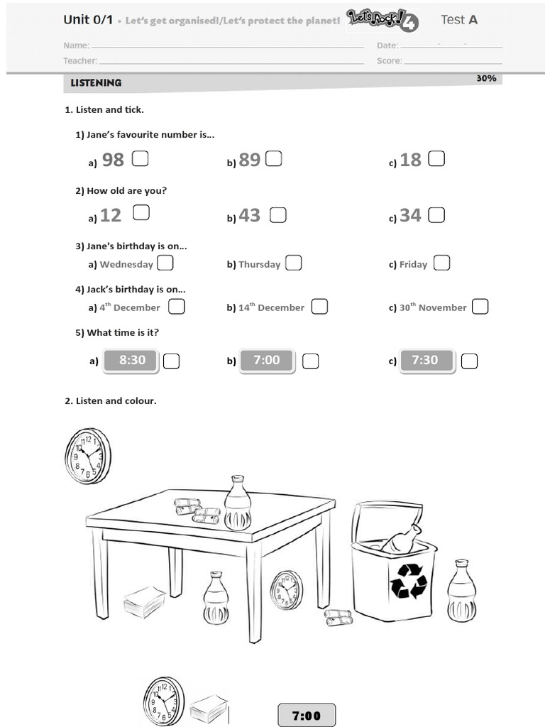Lr4 Units 0 1 Test A | Download Free PDF | Nature