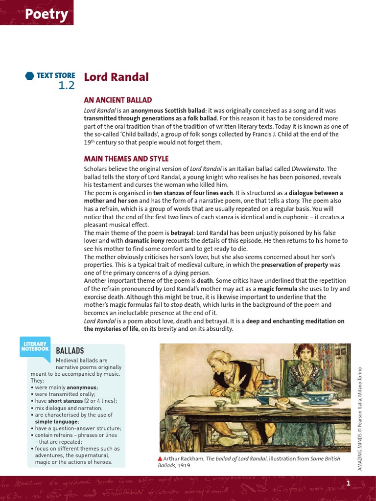 Lord Randal: An Ancient Ballad | PDF | Ballad | Poetry
