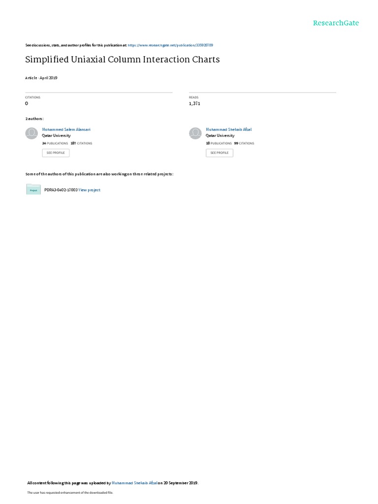 Simplified Uniaxial Column Interaction Charts: April 2019 | PDF ...