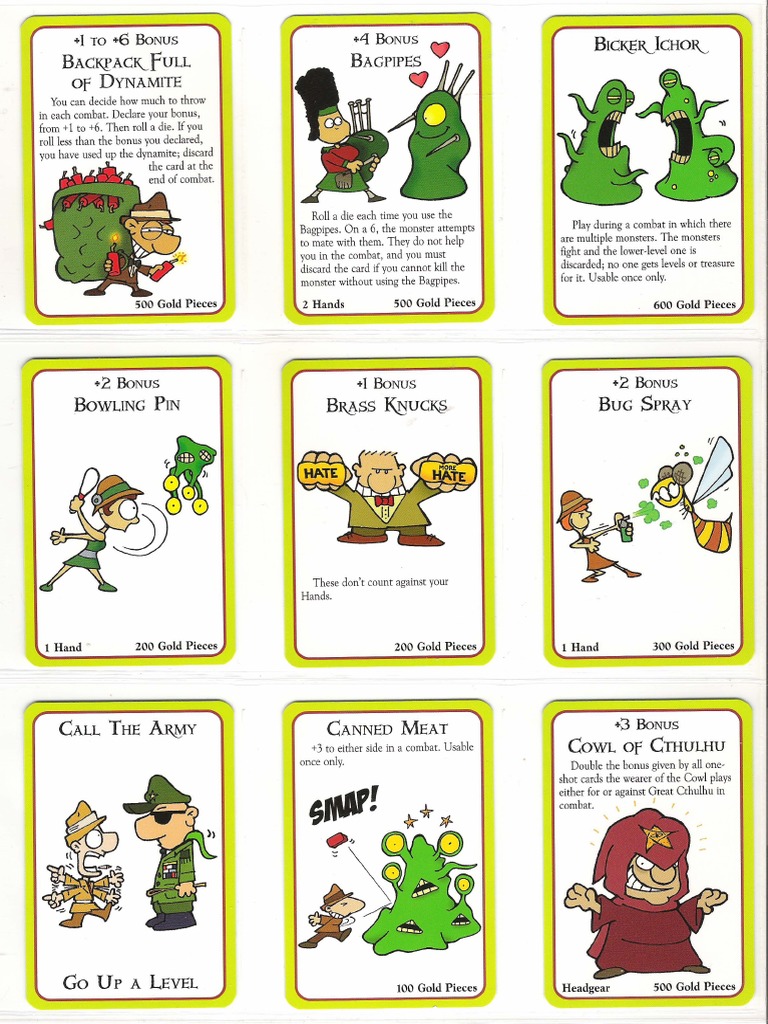 Munchkin Cthulhu - Treasure Cards | PDF