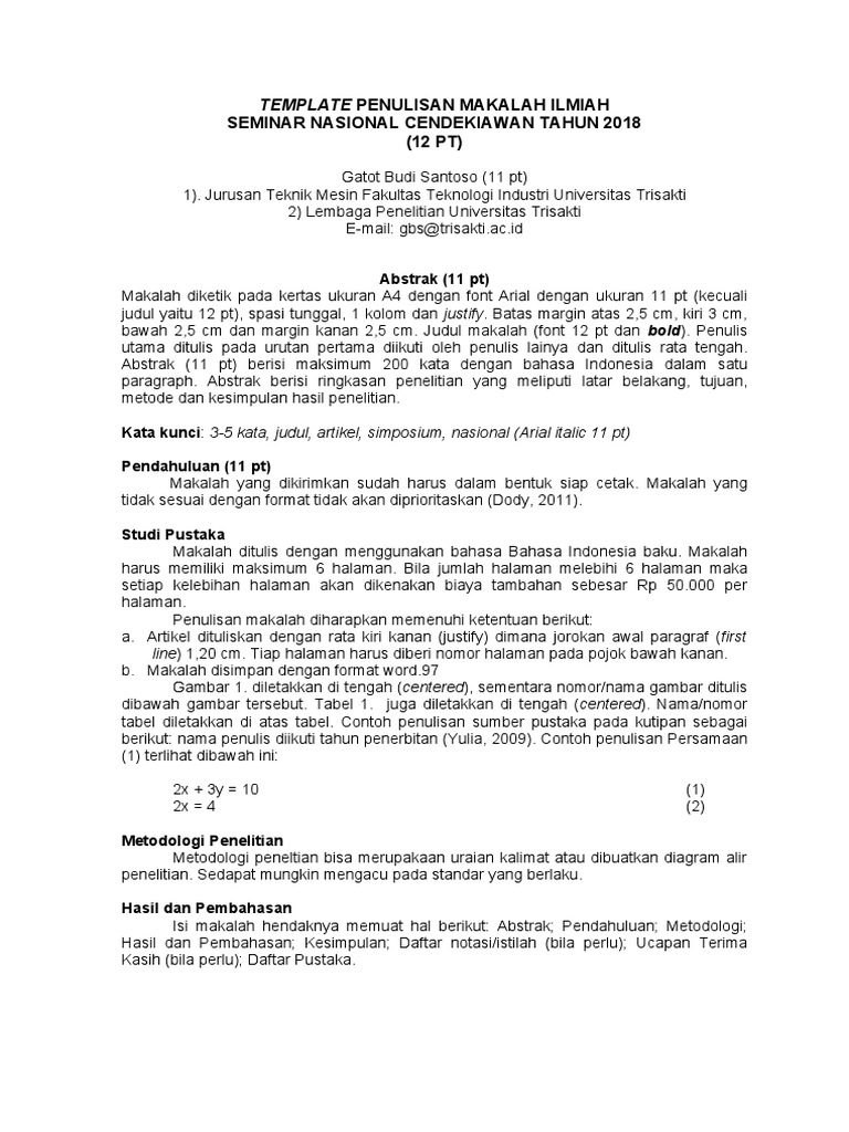 Template Makalah Ke 4 | PDF