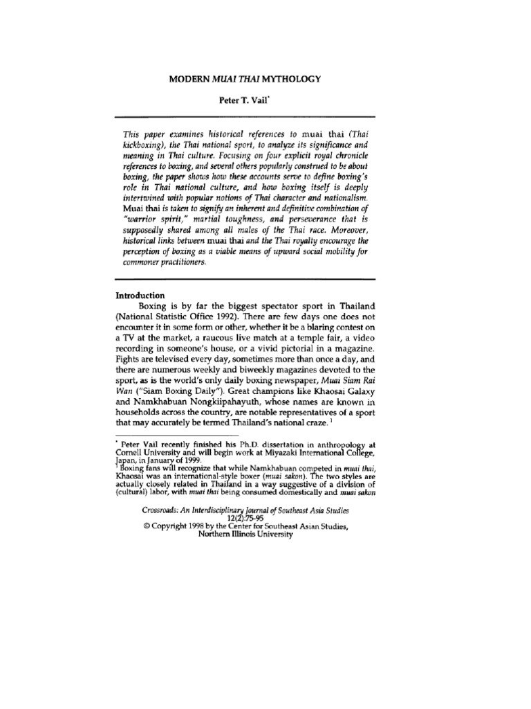 Modern Muay Thai Mythology Peter Vail First Pages | PDF