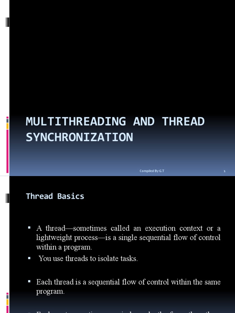 Multithreading and Thread Synchronization Lecture Note | Download Free ... Multithreading and Thread Synchronization Lecture Note | Download Free ...